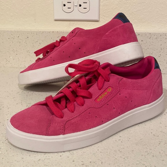 adidas | Shoes | Adidas Sleek Hot Pink Suede | Poshmark